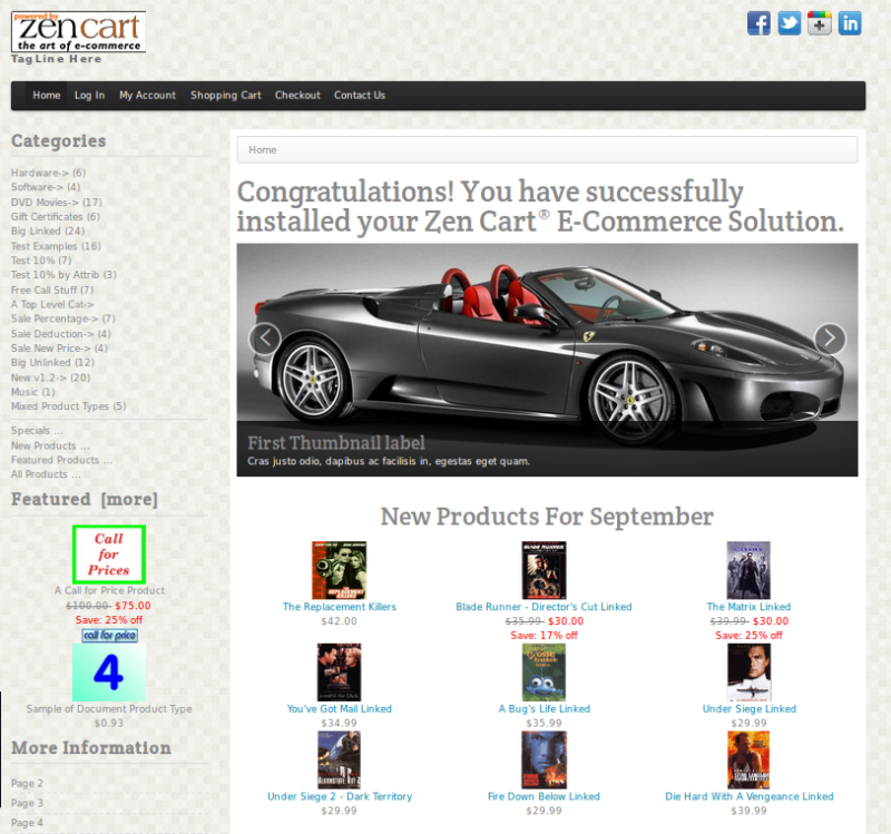 Zen Cart Template & WordPress theme - Sunday Freebie.