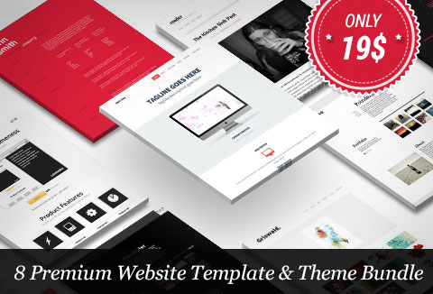 8 Premium Website Themes & Templates Bundle | DealFuel