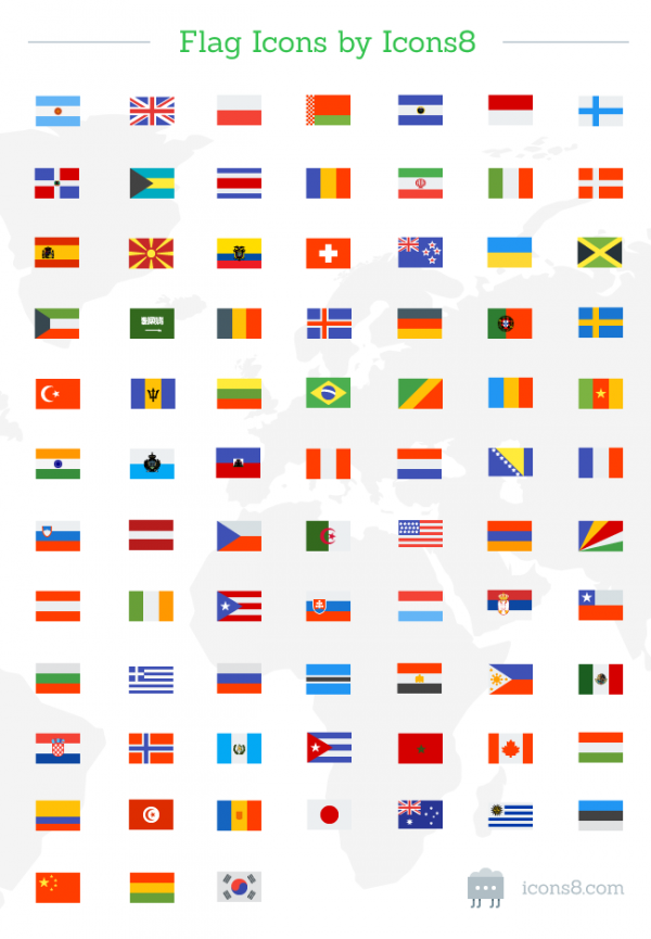 80 Mini Country Flag Icons - SVG & PNG Icons