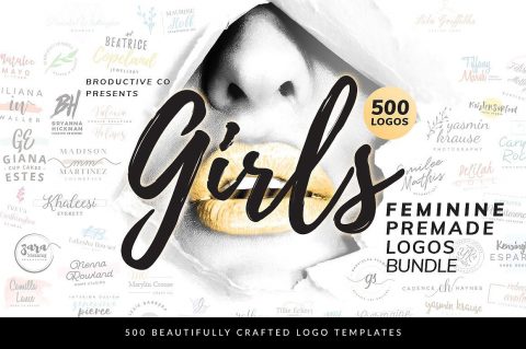 500 Feminine Premade Logos Bundle | Beautiful Logo Templates