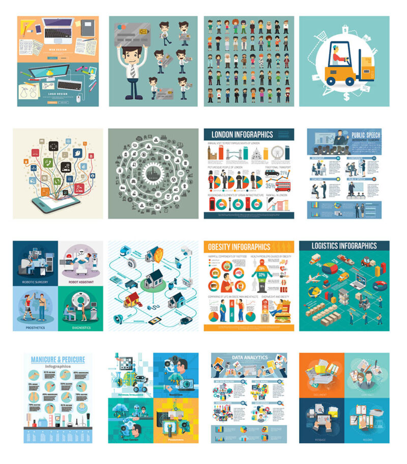 200+ Super Editable Infographics Pack | DealFuel