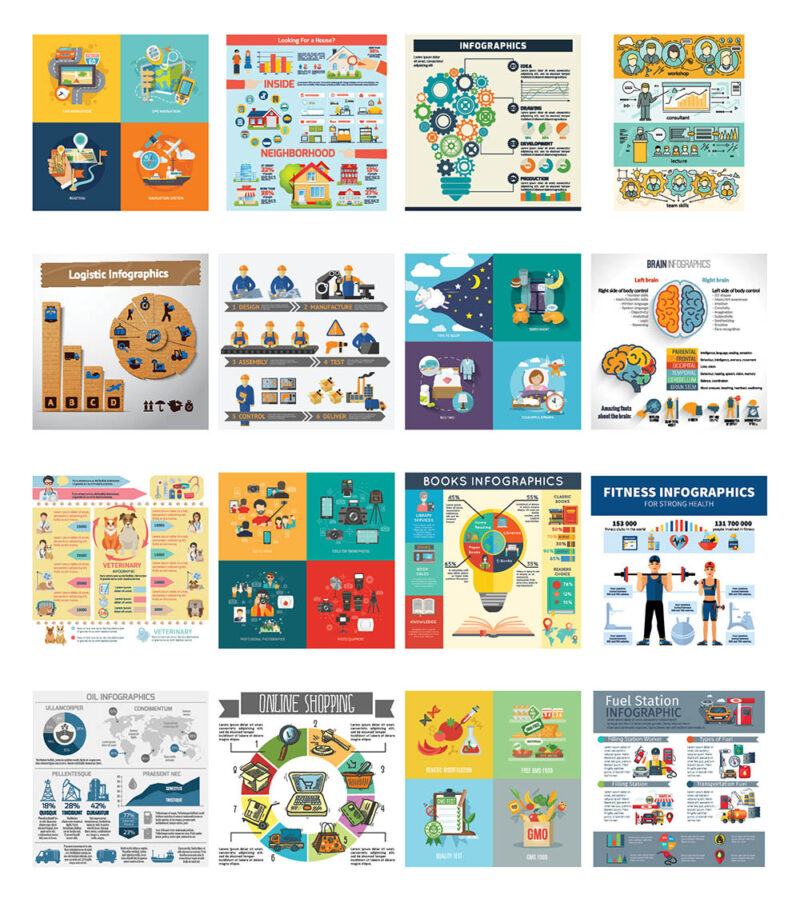200+ Super Editable Infographics Pack | DealFuel