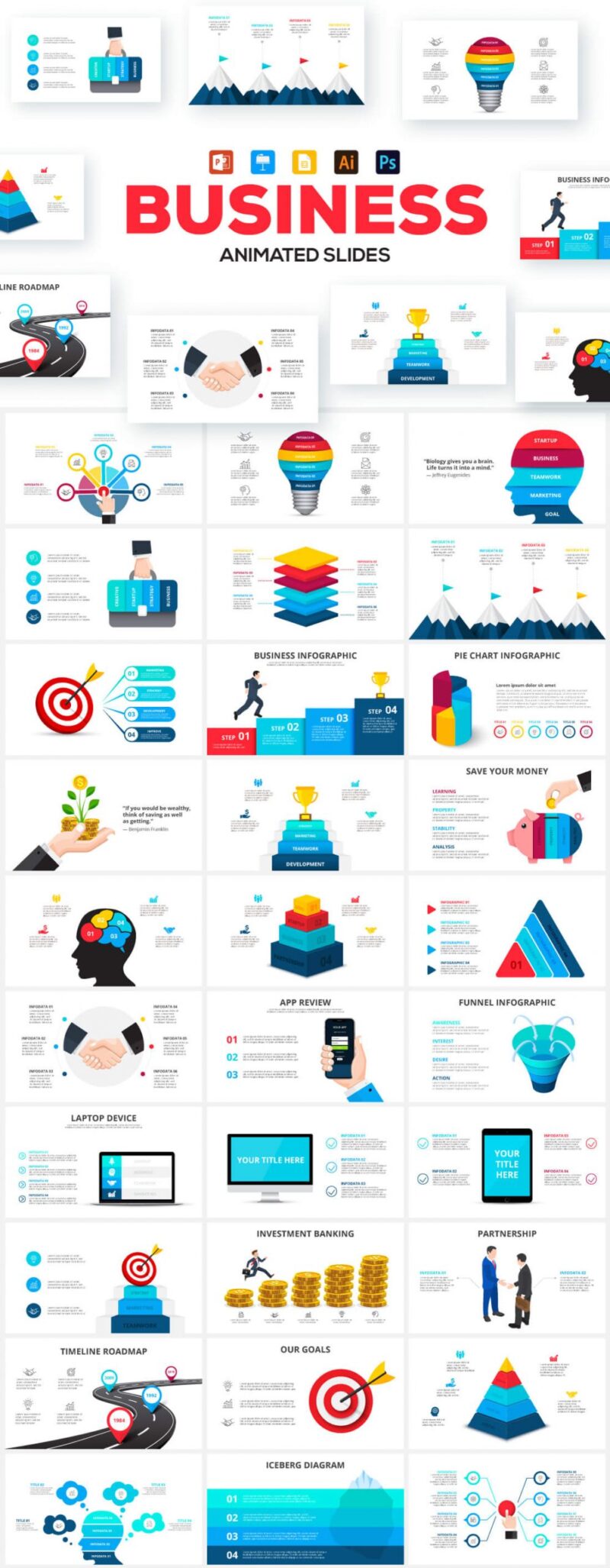 1000 Animated Infographic Templates Business Presentations