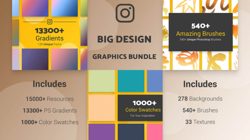 Big Graphic Design Resources Bundle Of 15000+ Resources