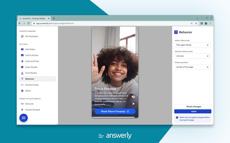 Answerly FacePop - Self Service Powerhouse For Your Website