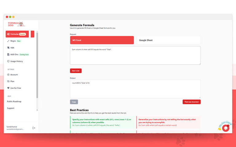 Formula.dog - Create Excel Formulas With AI | DealFuel