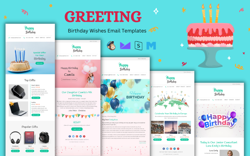 Greetings Birthday Wishes Email Templates Bundle DealFuel Greetings Birthday Wishes Email Templates Bundle DealFuel