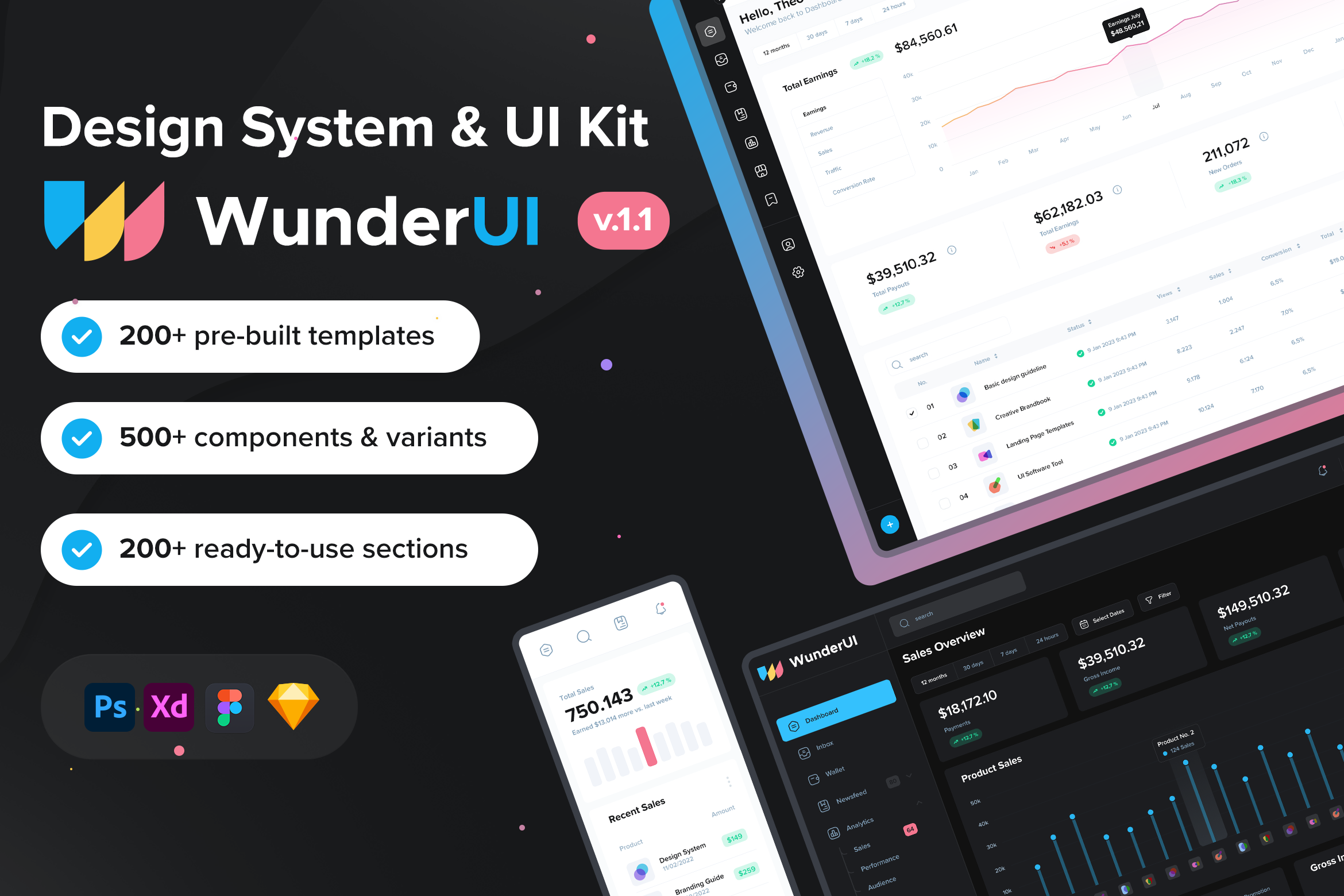 Wunder UI- Design System & UI Kit | Commercial License