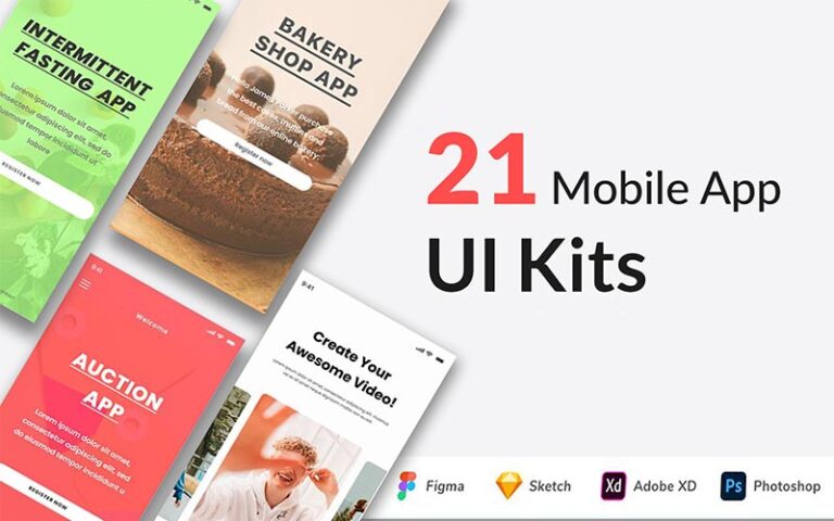 21 Mobile App UI Kits Bundle - Extended License | DealFuel