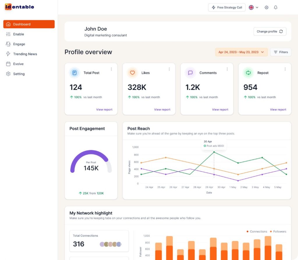 Identable - Generative AI & LinkedIn Post Scheduling Tool