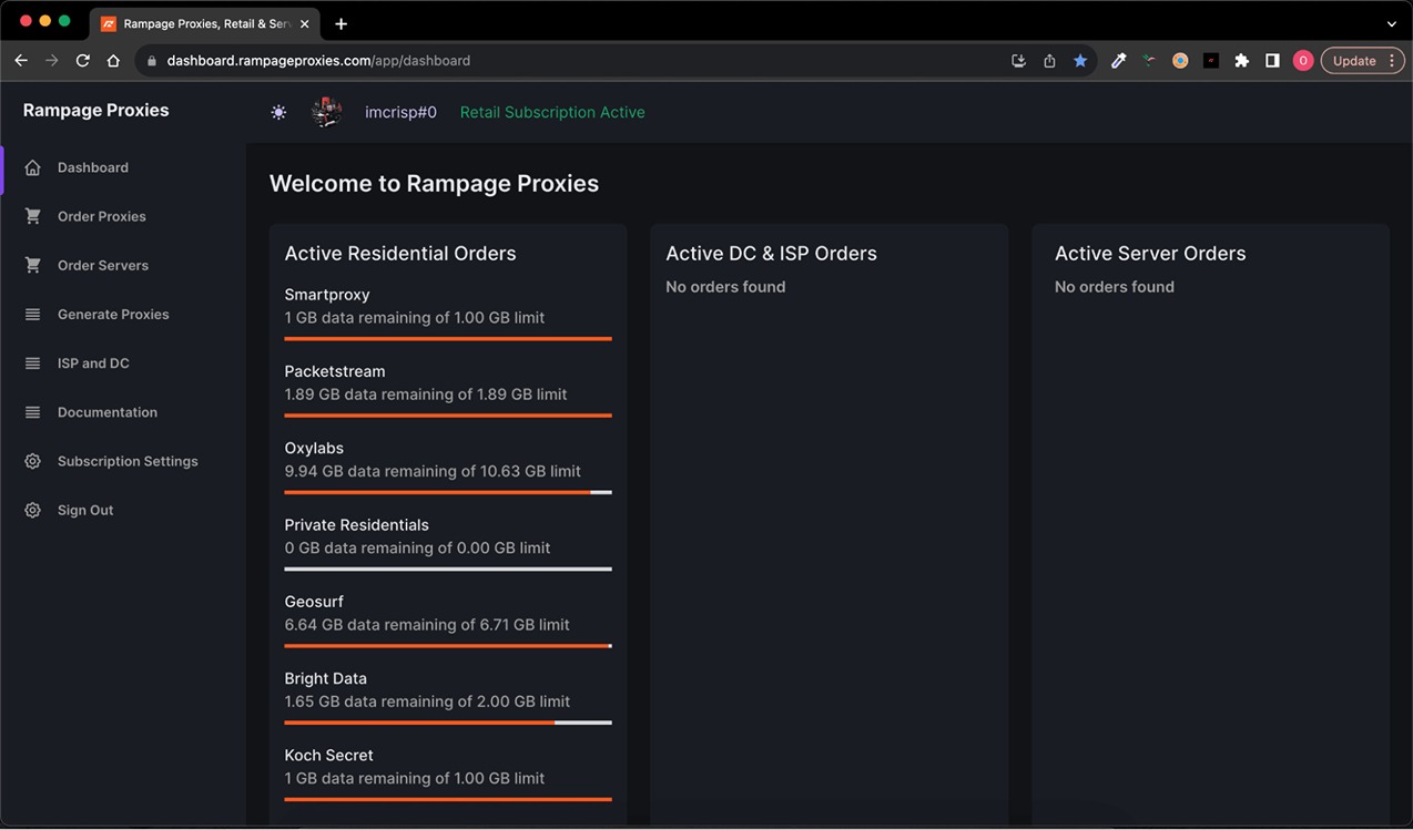 Rampage Retail - Upstream Proxy Provider - Annual Deal