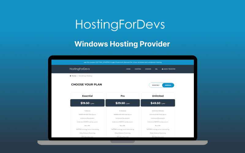 Hosting For Devs - Windows Hosting Provider | Annual Access