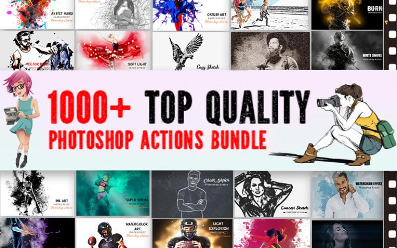 1000+ High Quality Photoshop Actions Bundle | InkyDeals