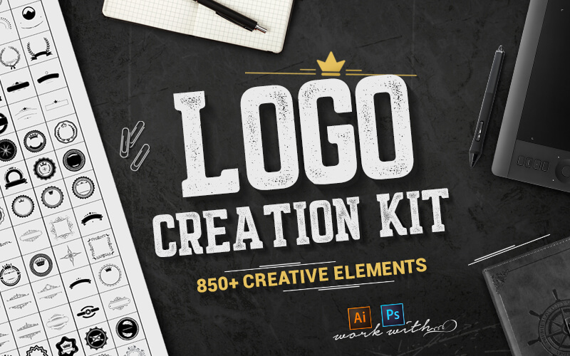 Logo Creation Kit: 850+ Logo Elements | DealFuel