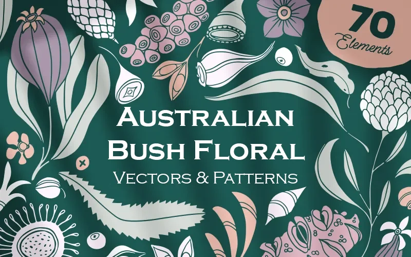 Australian Bush Floral Vector Images & Patterns Bundle | DealFuel