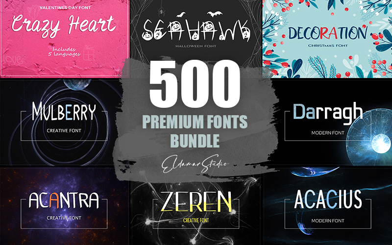 500 Best Premium Fonts Bundle | DealFuel