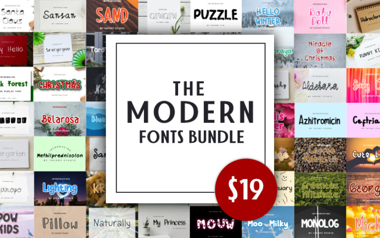 Modern Font Bundle - 60 Distinctive Fonts | DealFuel