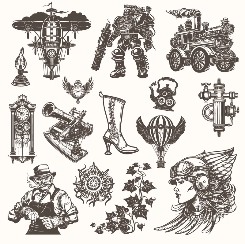 Steampunk Illustrations - Extended License | DealFuel