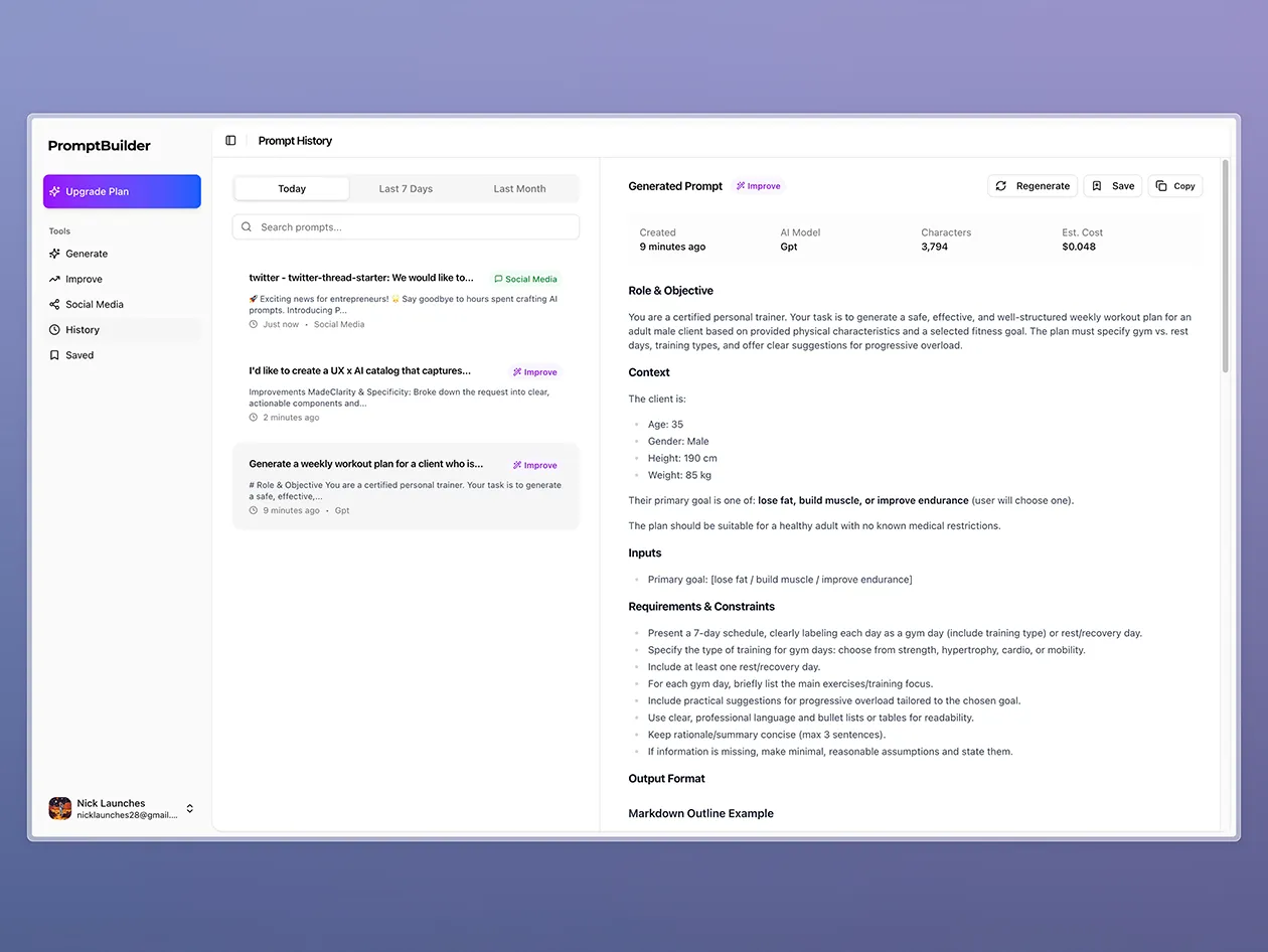 Prompt Builder- AI Prompt Builder - Lifetime Access | DealFuel