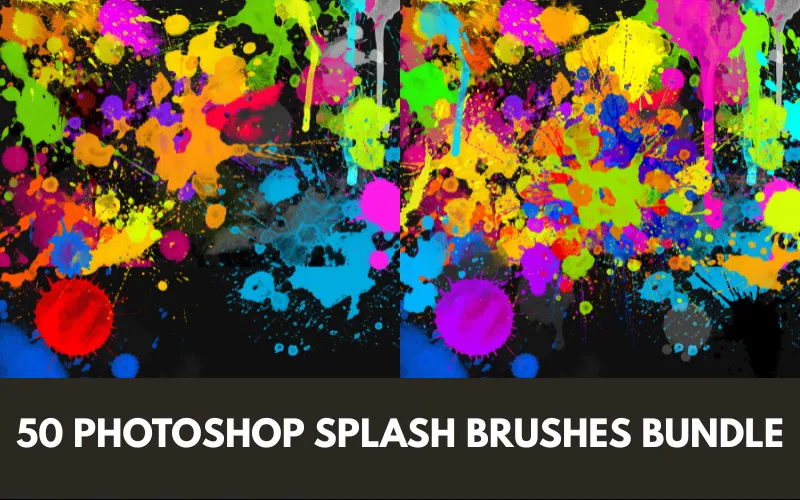 50 Photoshop Splash Brushes Bundle - ABR & PDF | DealFuel