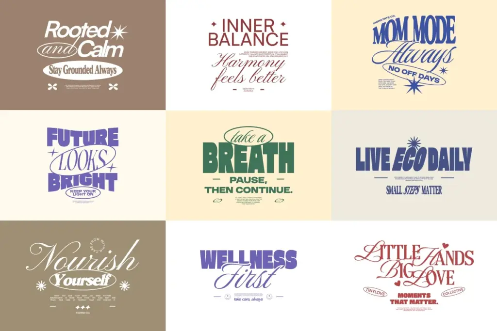 200 Aesthetic Typography Graphics Bundle | Extended License